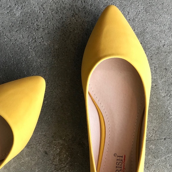 Cherish | Shoes | Cherish Yellow Pointed Toe Comfort Flat Loafer 8 ...